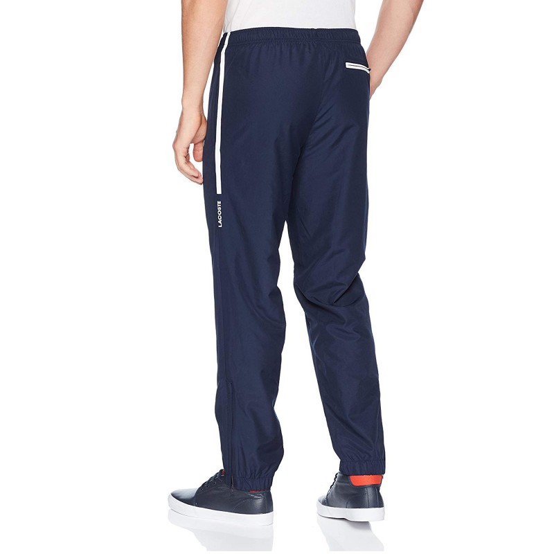 bas de survêtement Lacoste bleu et blanc